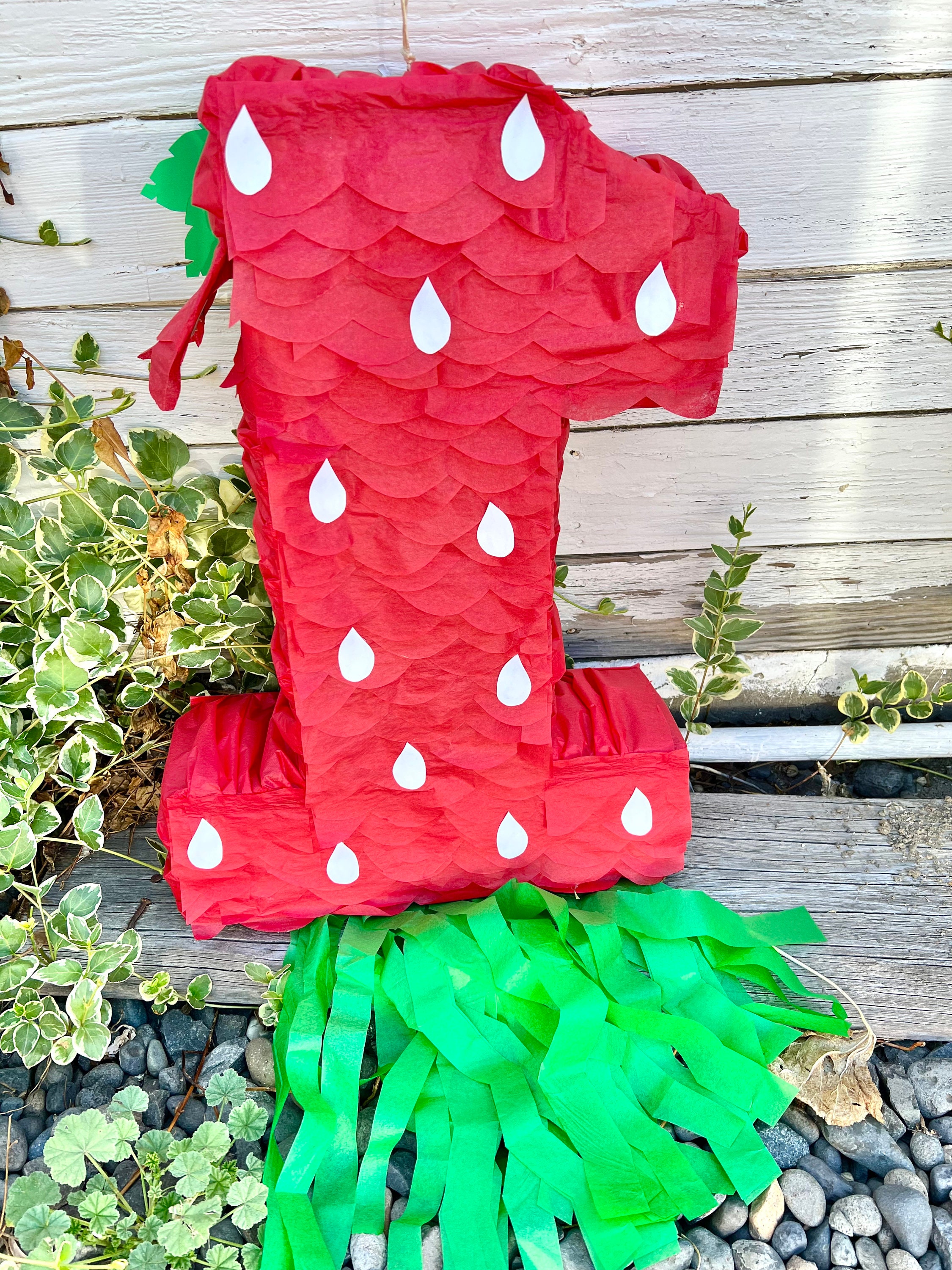 Strawberry Number One Piñata Fruit Party Birthday numbers - Etsy
