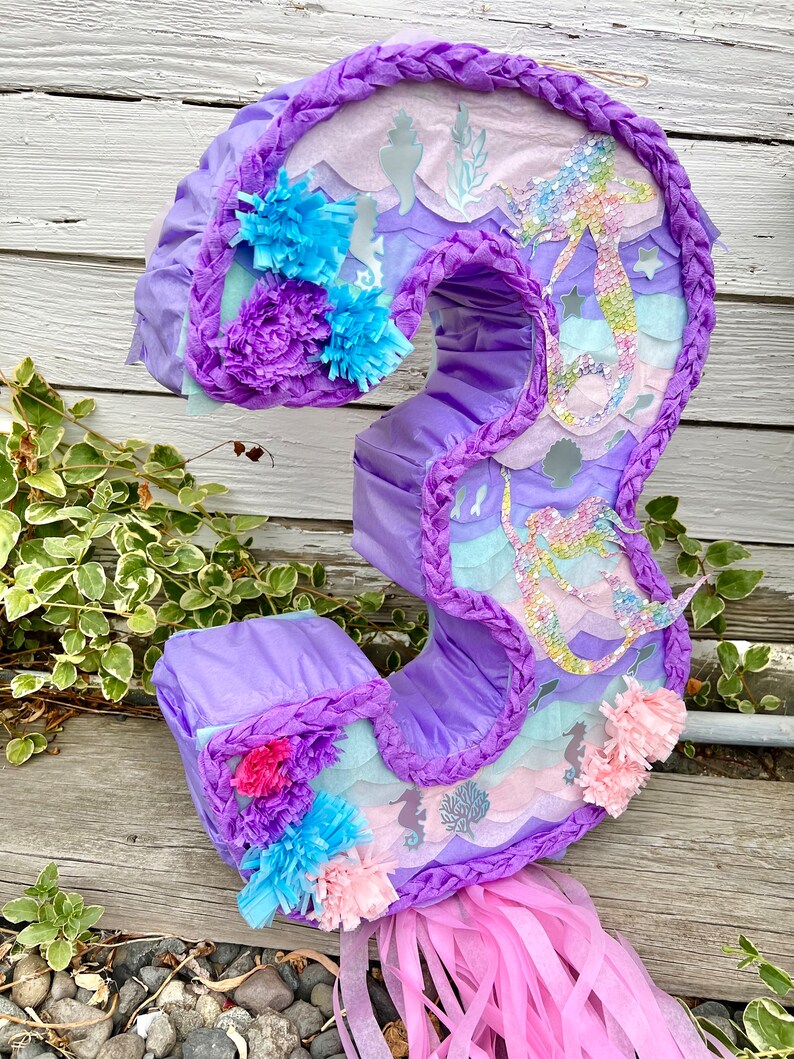 Mermaid Number Three Piñata Under the Sea Mermaid Theme (available ...