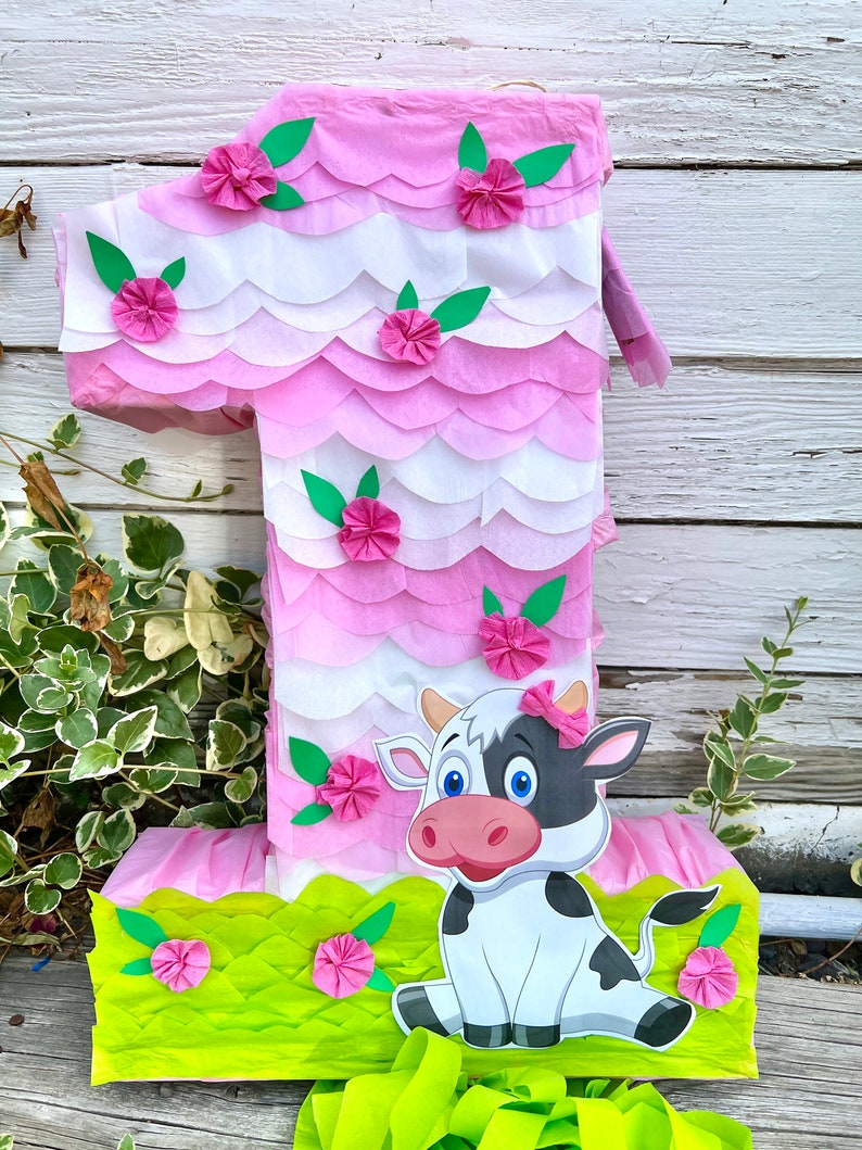 Cow Number One Piñata Farm Theme Animals Party (numbers Available 1-9 ...