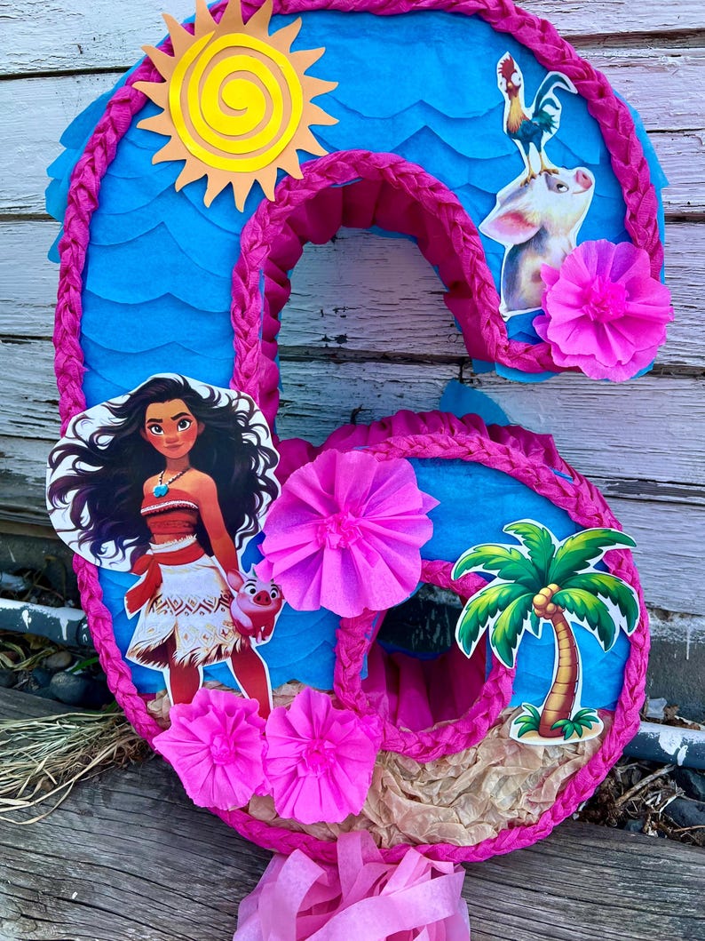 Hawaiian Pinata Number Moana Birthday Party Decoration (available ...
