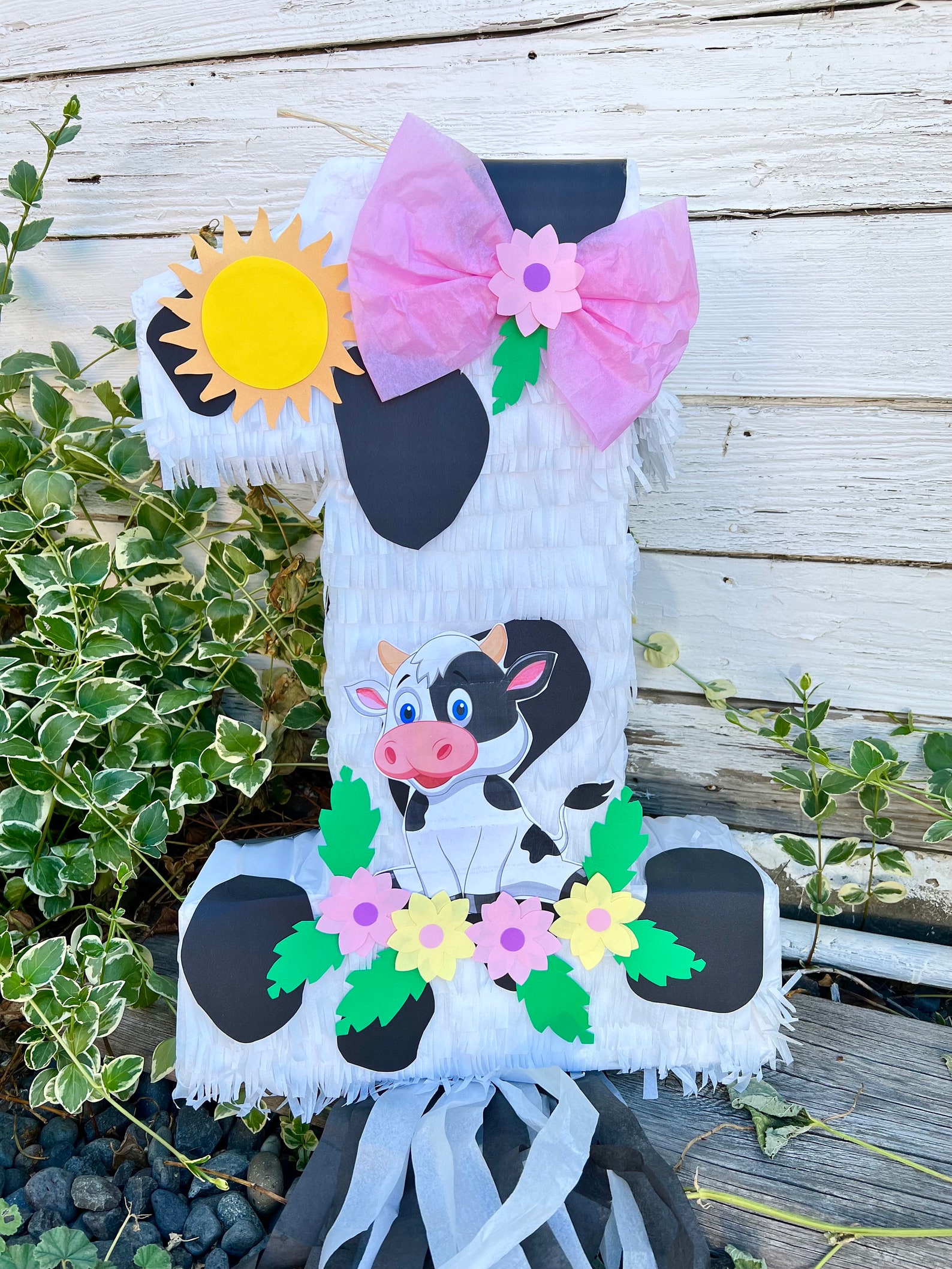 Cow Piñata Number One Piñata Farm Theme Animal Birthday (available ...