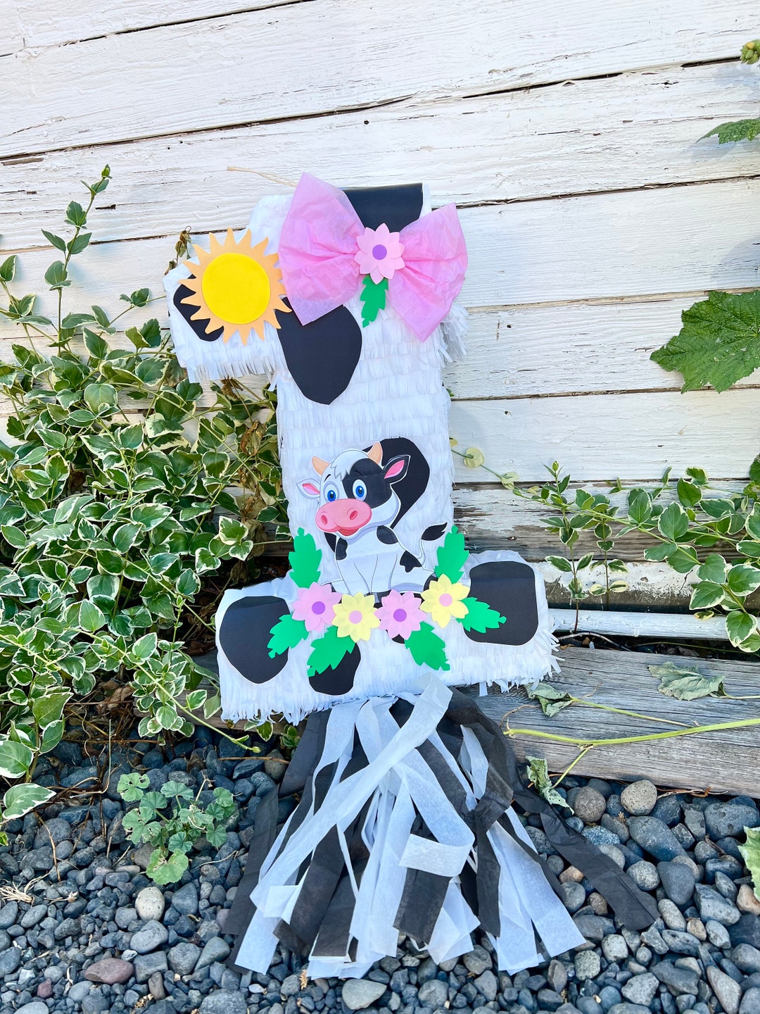 Cow Piñata Number One Piñata Farm Theme Animal Birthday (available ...