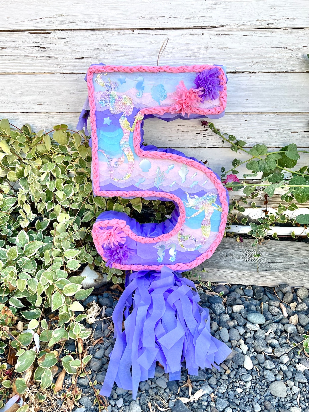 Mermaid Number Five Piñata Under the Sea Party Mermaid Birthday ...