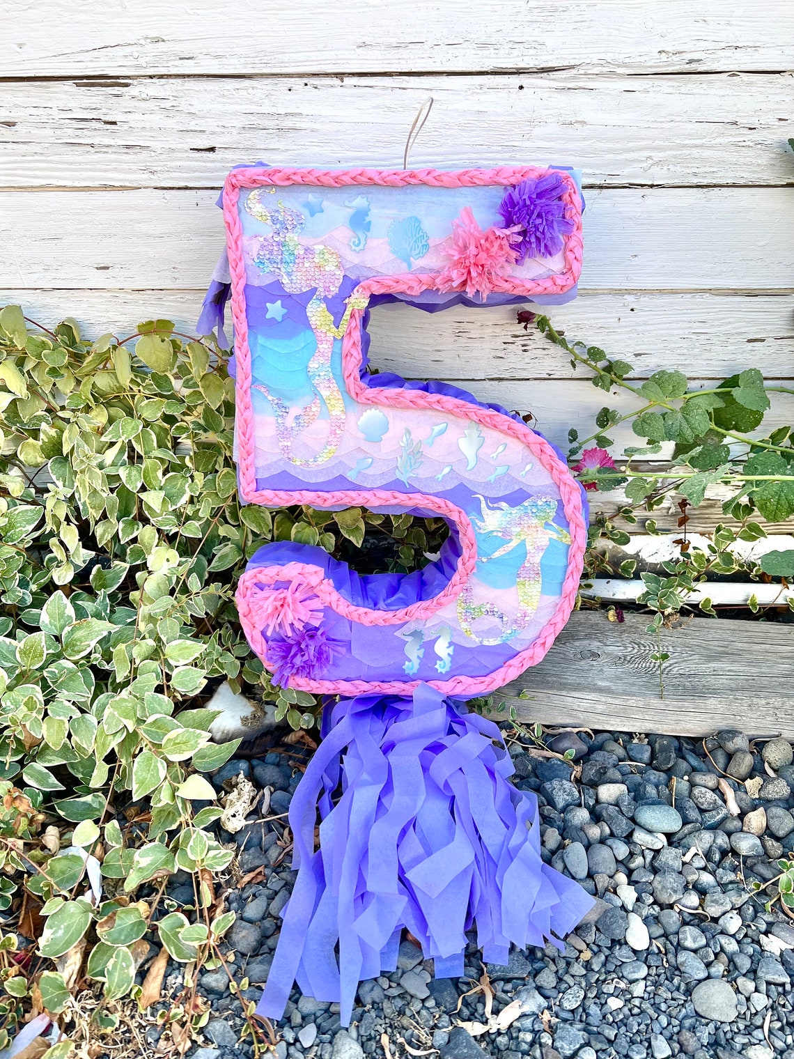 Mermaid Number Five Piñata Under the Sea Party Mermaid Birthday ...