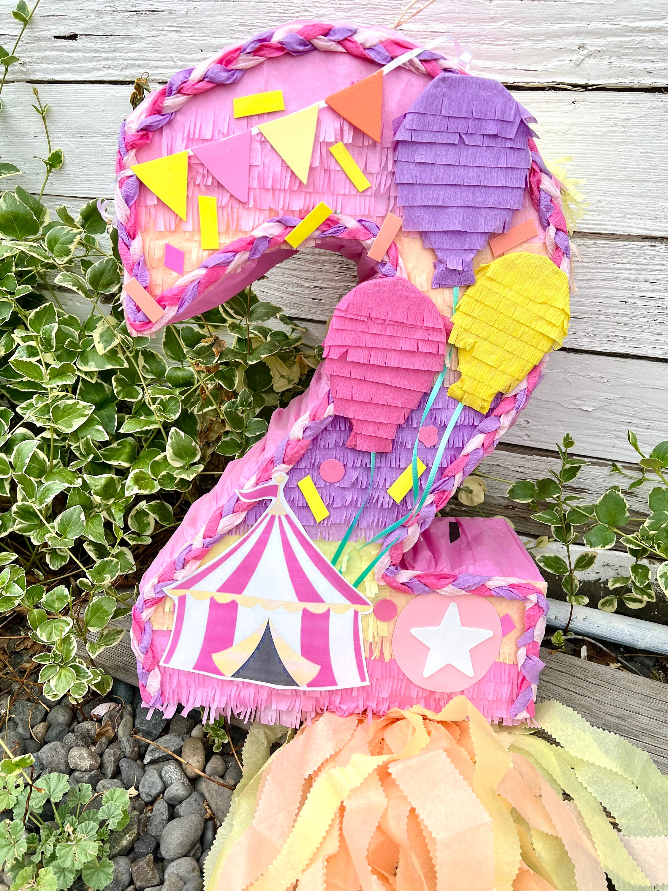 Circus Piñata Number Clown Themed Circus Party Pink Birthday (available ...