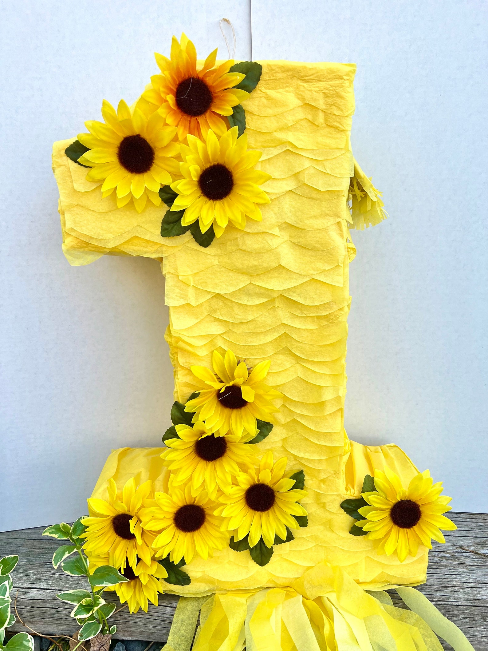 Sunflower Number One Piñata Birthday Party - Etsy