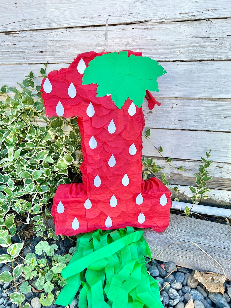 Strawberry Number One Piñata Fruit Party Birthday (numbers Available 1 ...