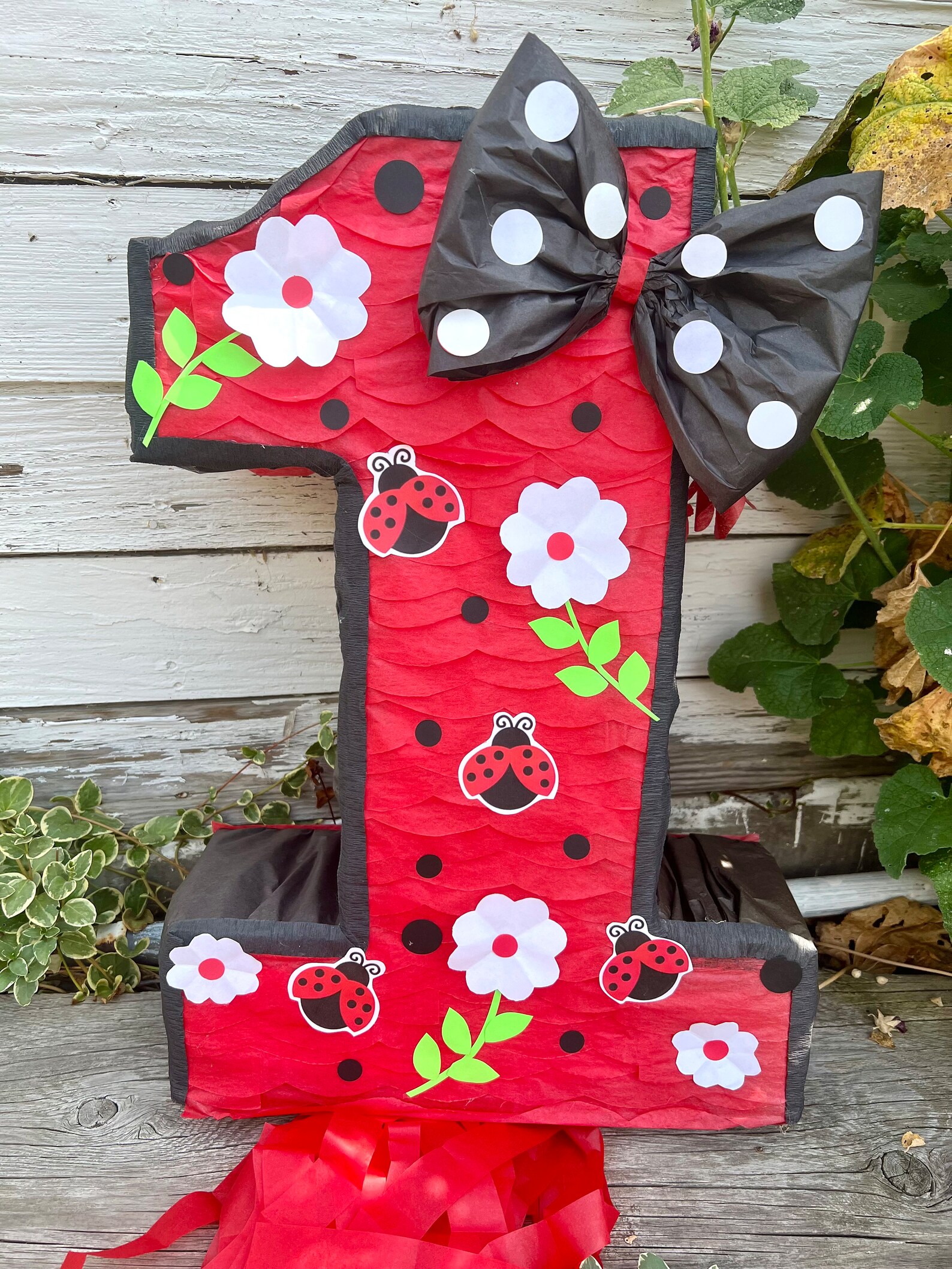 Ladybug Number One Piñata Ladybug Party Theme (available Numbers 1-9 ...