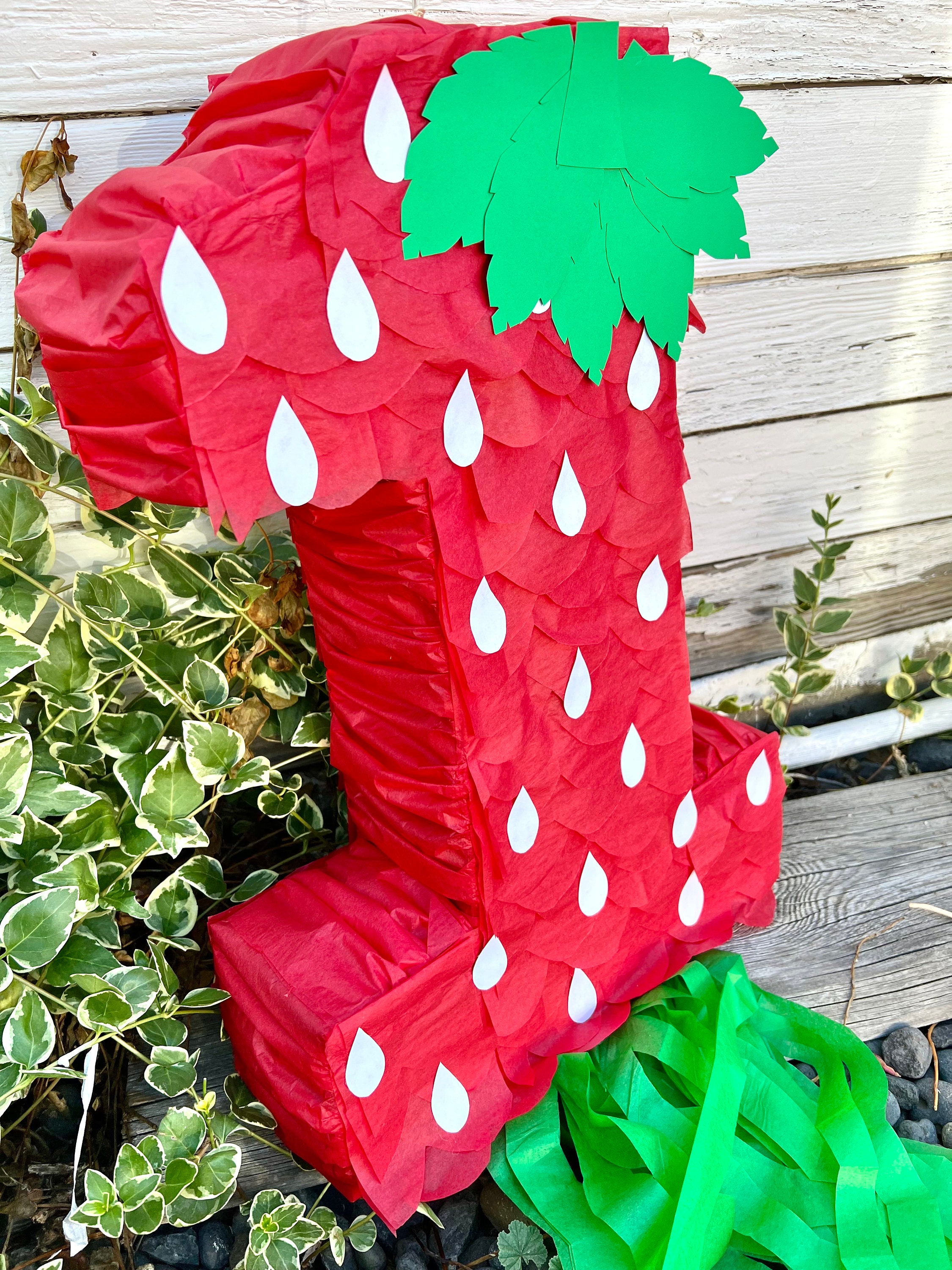Strawberry Number One Piñata Fruit Party Birthday numbers - Etsy