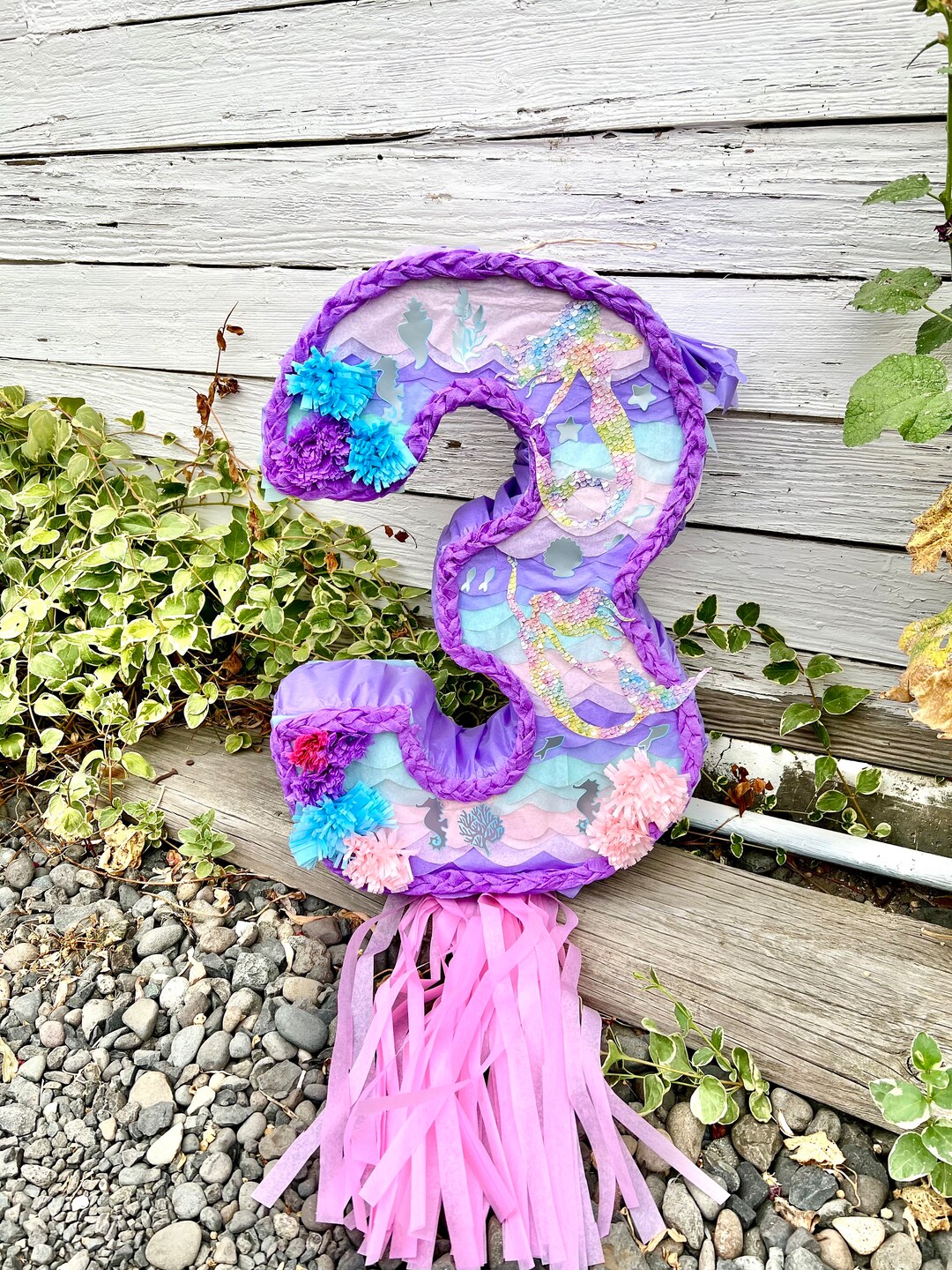 Mermaid Number Three Piñata Under the Sea Mermaid Theme (available ...