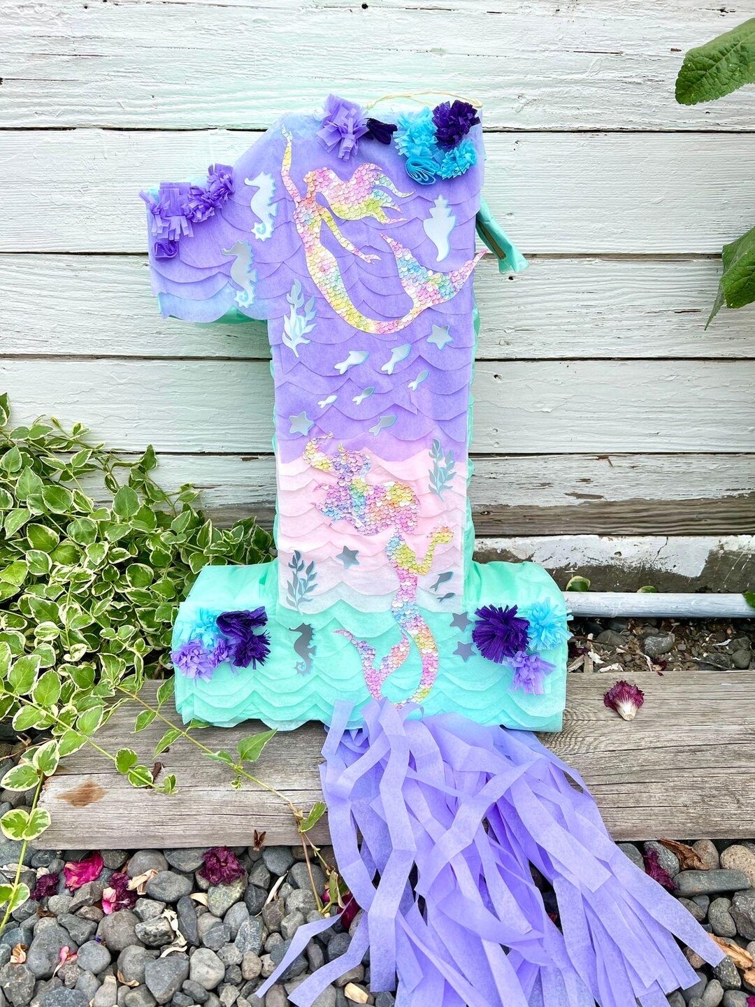 Mermaid Number One Piñata Under the Sea Party Birthday (available ...