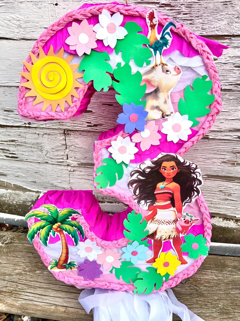 Birthday Number Piñata Moana Party (available Numbers 1-9) Choose ...