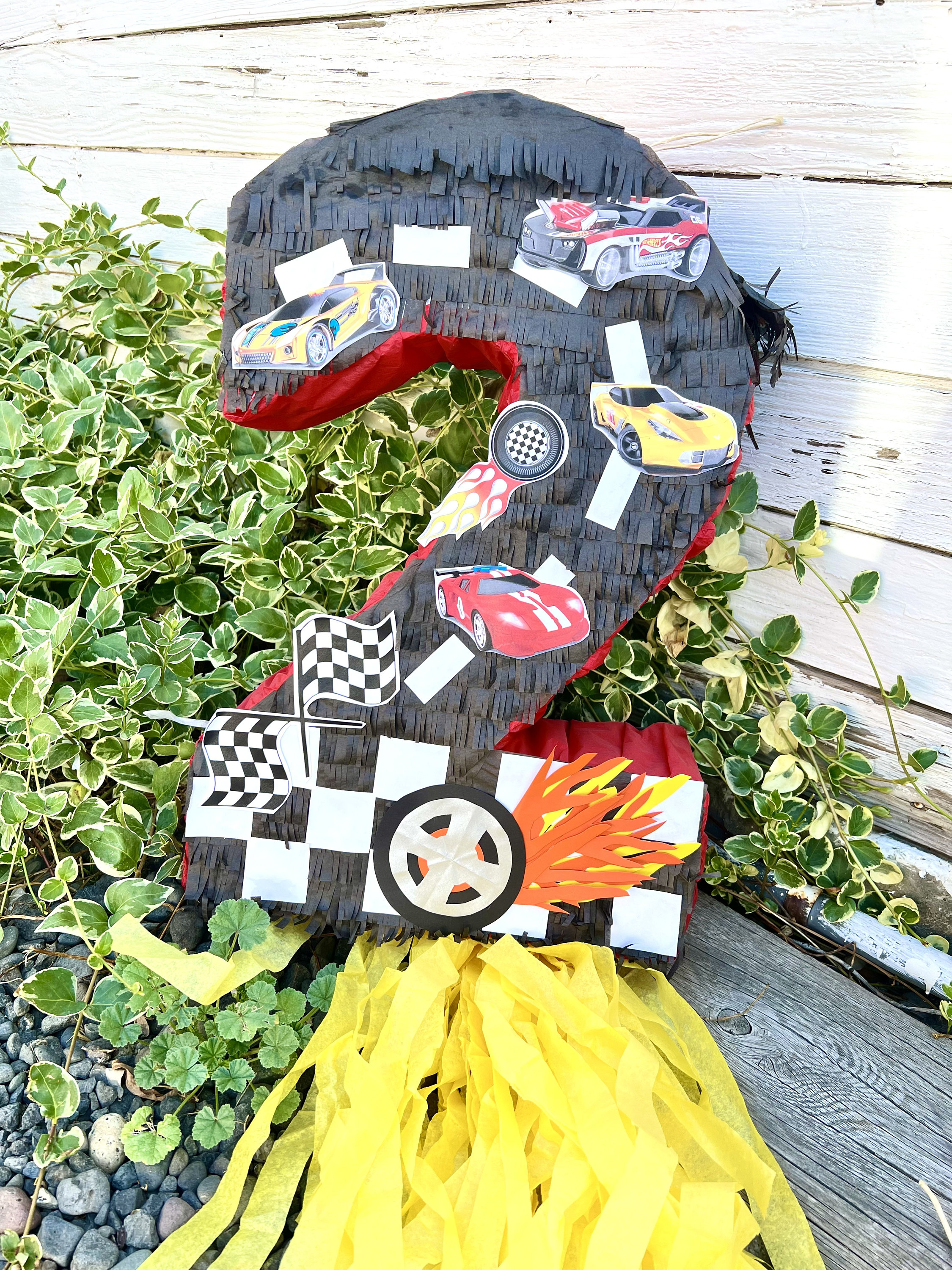 Cars Number Pinata Car Theme Party Birthday (available Numbers 1-9 ...