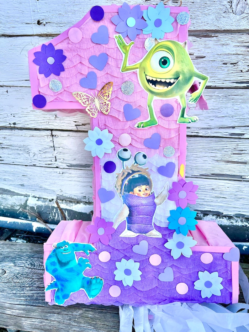 Monster Number One Piñata Monsters Party Birthday (available Numbers 1 ...