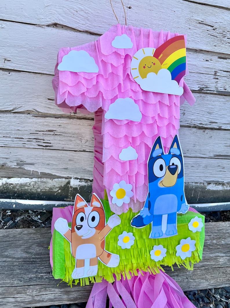 Dogs Piñata Number Blue Dog Party Puppy Theme (numbers Available 1-9 ...