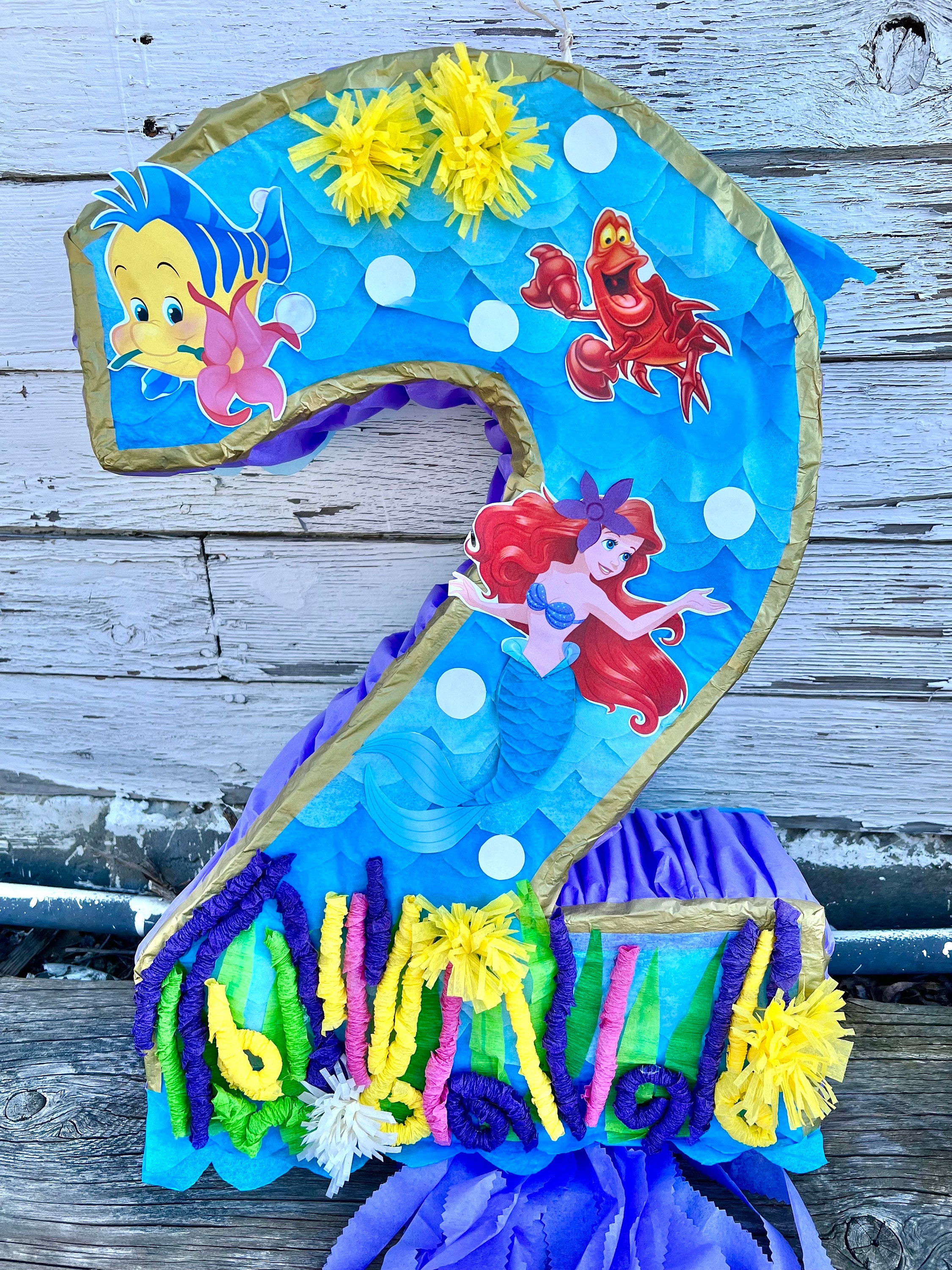 Mermaid Number Two Piñata Under the Sea Mermaid Theme available Numbers ...