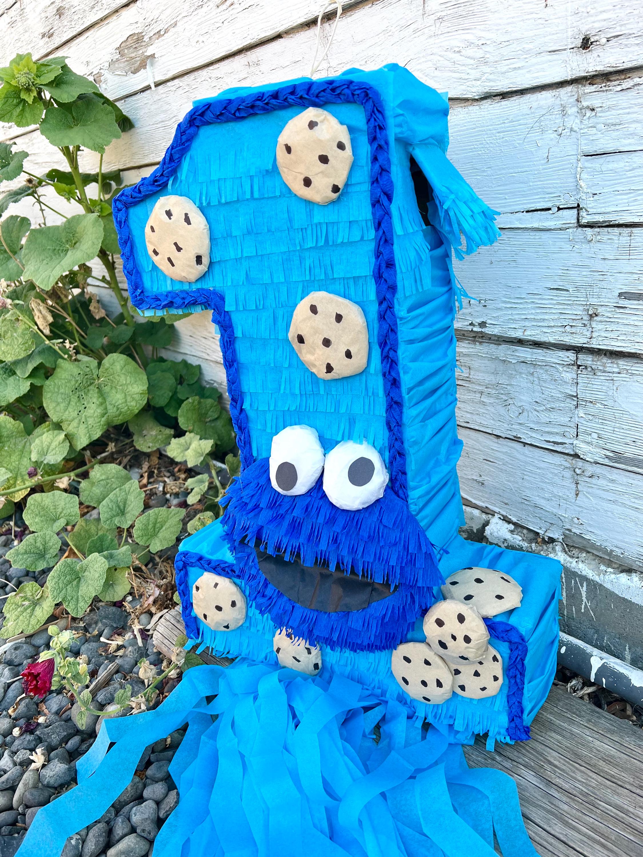 Monster Number One Piñata Monsters Party available Numbers 1-9 - Etsy