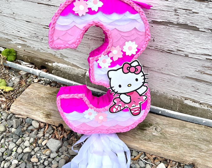 Cute Kitty Cat Piñata Number Three Cat Party Birthday (available ...
