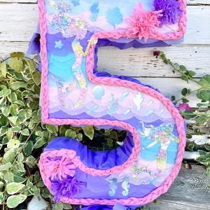 Mermaid Number Five Piñata Under the Sea Party Mermaid Birthday ...