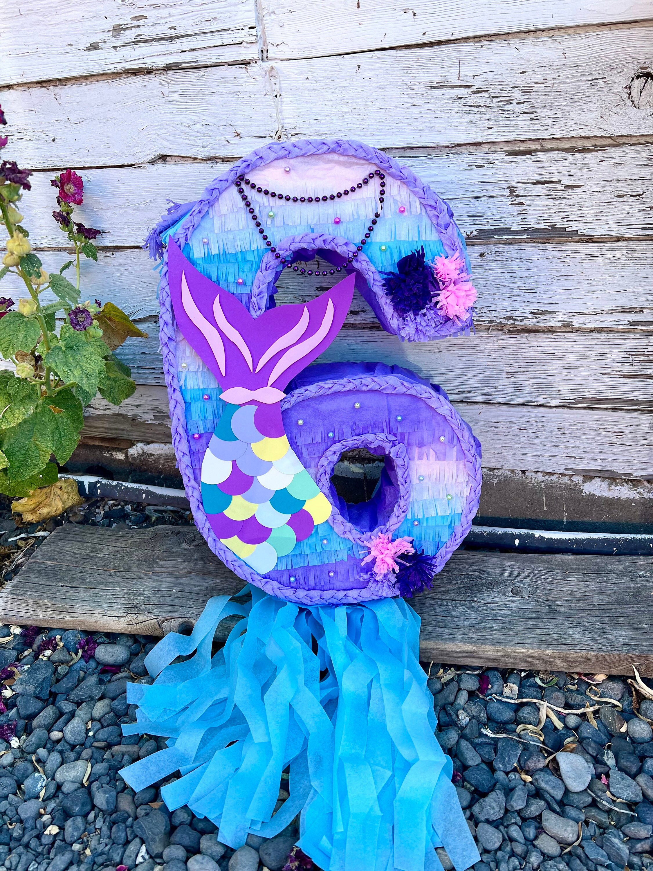 Mermaid Number Six Piñata Under the Sea Party Birthday Party (available ...