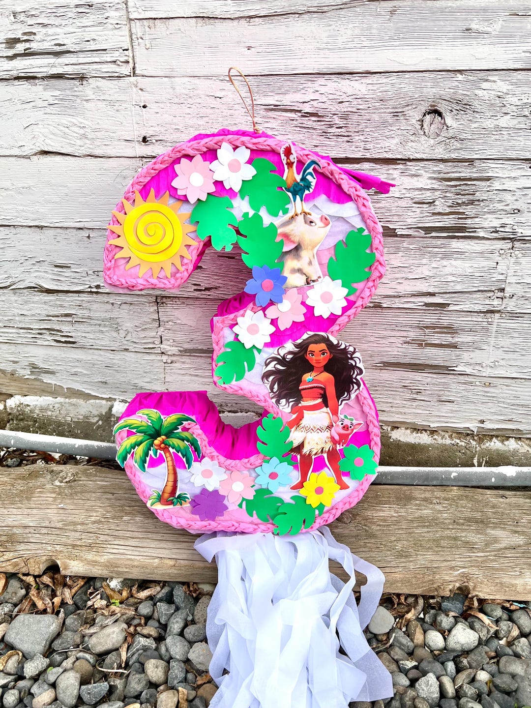 Birthday Number Three Piñata Moana Party (available Numbers 1-9) - Etsy