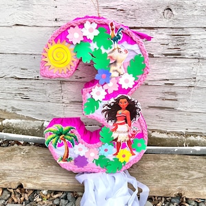 Birthday Number Three Piñata Moana Party (available Numbers 1-9) - Etsy