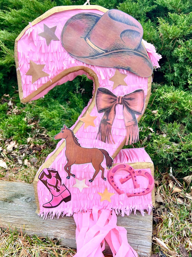 Cowgirl Piñata Number Cowboy Pinata Farm Horse Birthday Party ...