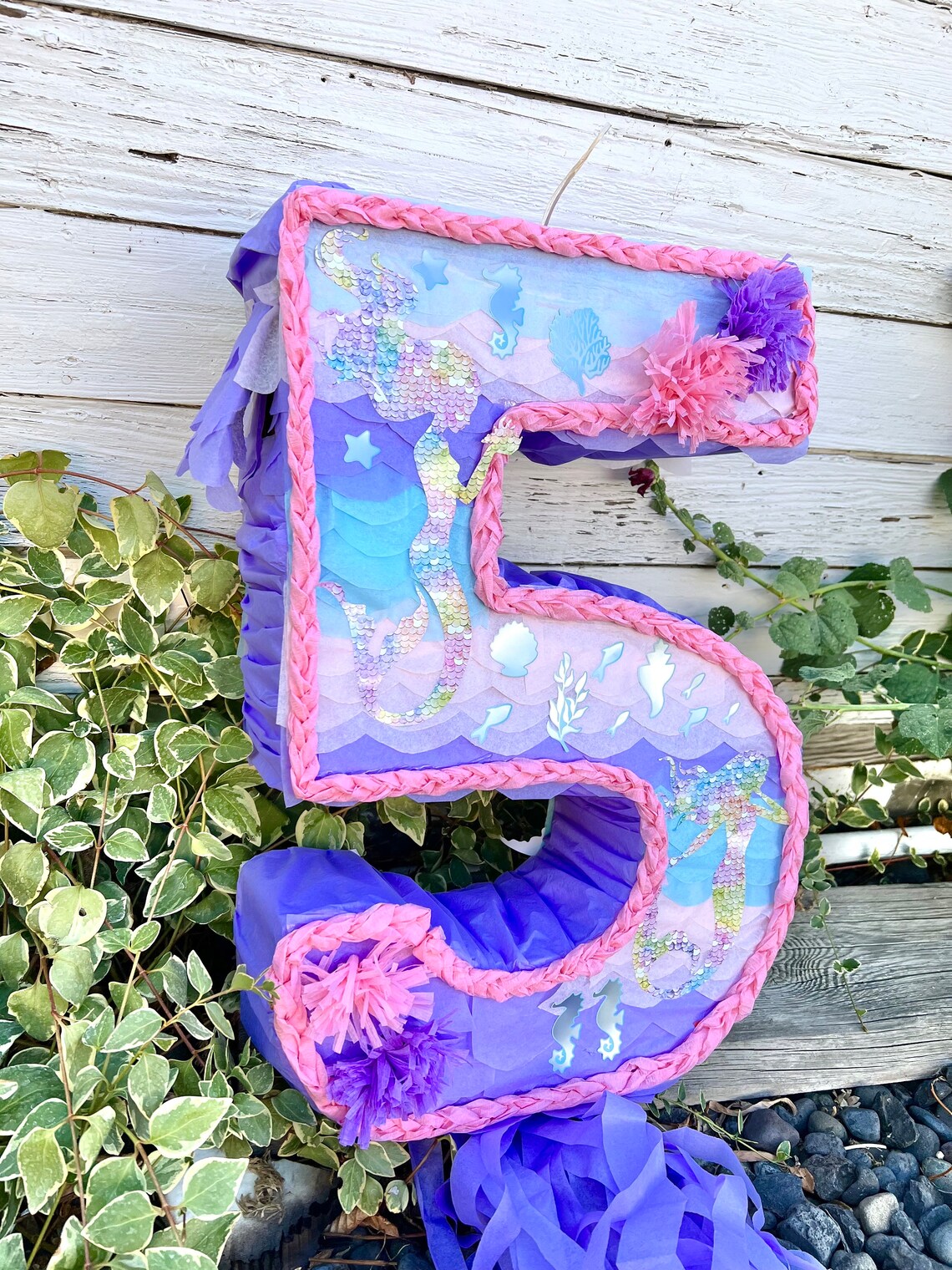 Mermaid Number Five Piñata Under the Sea Party Mermaid Birthday ...