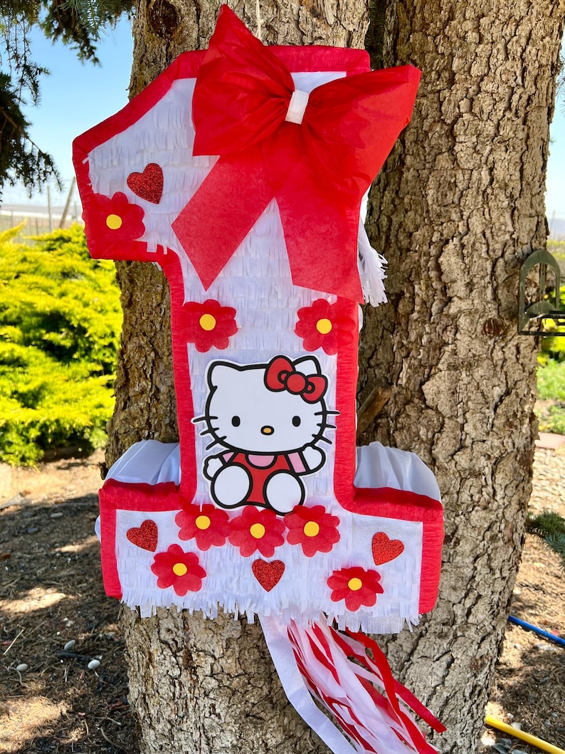 Cute Kitty Cat Number One Piñata Birthday Party - Etsy