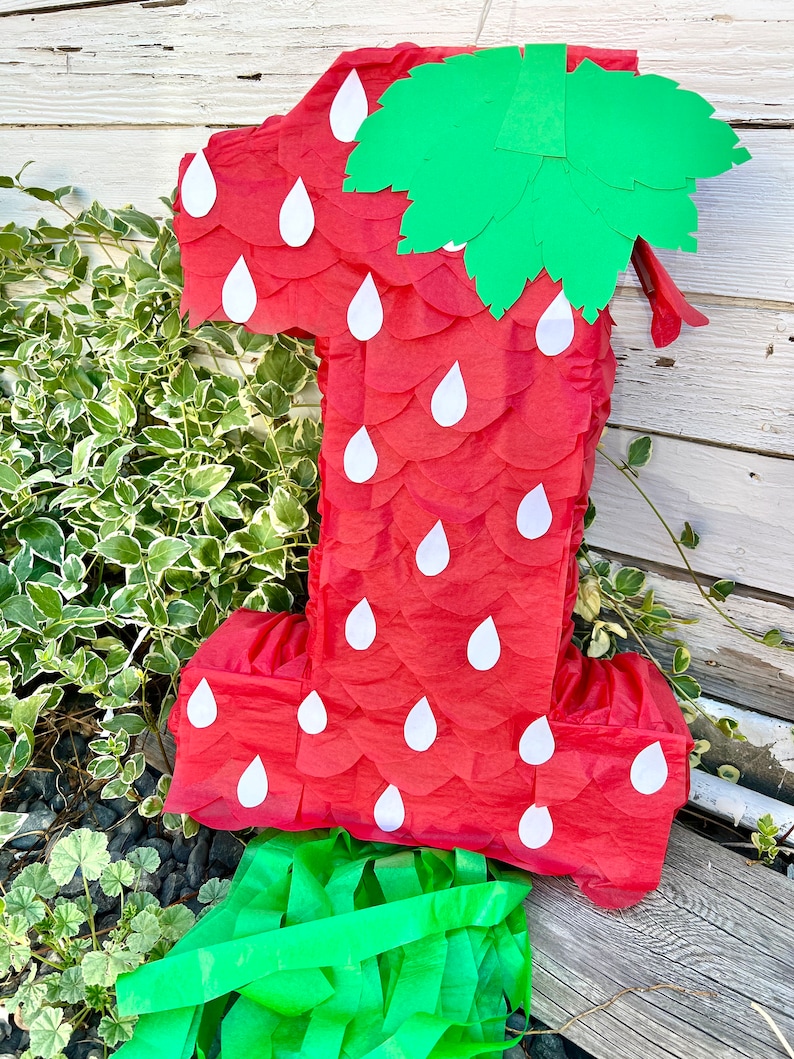 Strawberry Number One Piñata Fruit Party Birthday (numbers Available 1 ...