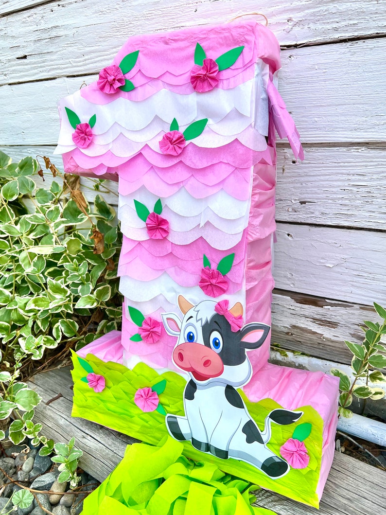 Cow Number One Piñata Farm Theme Animals Party (numbers Available 1-9 ...