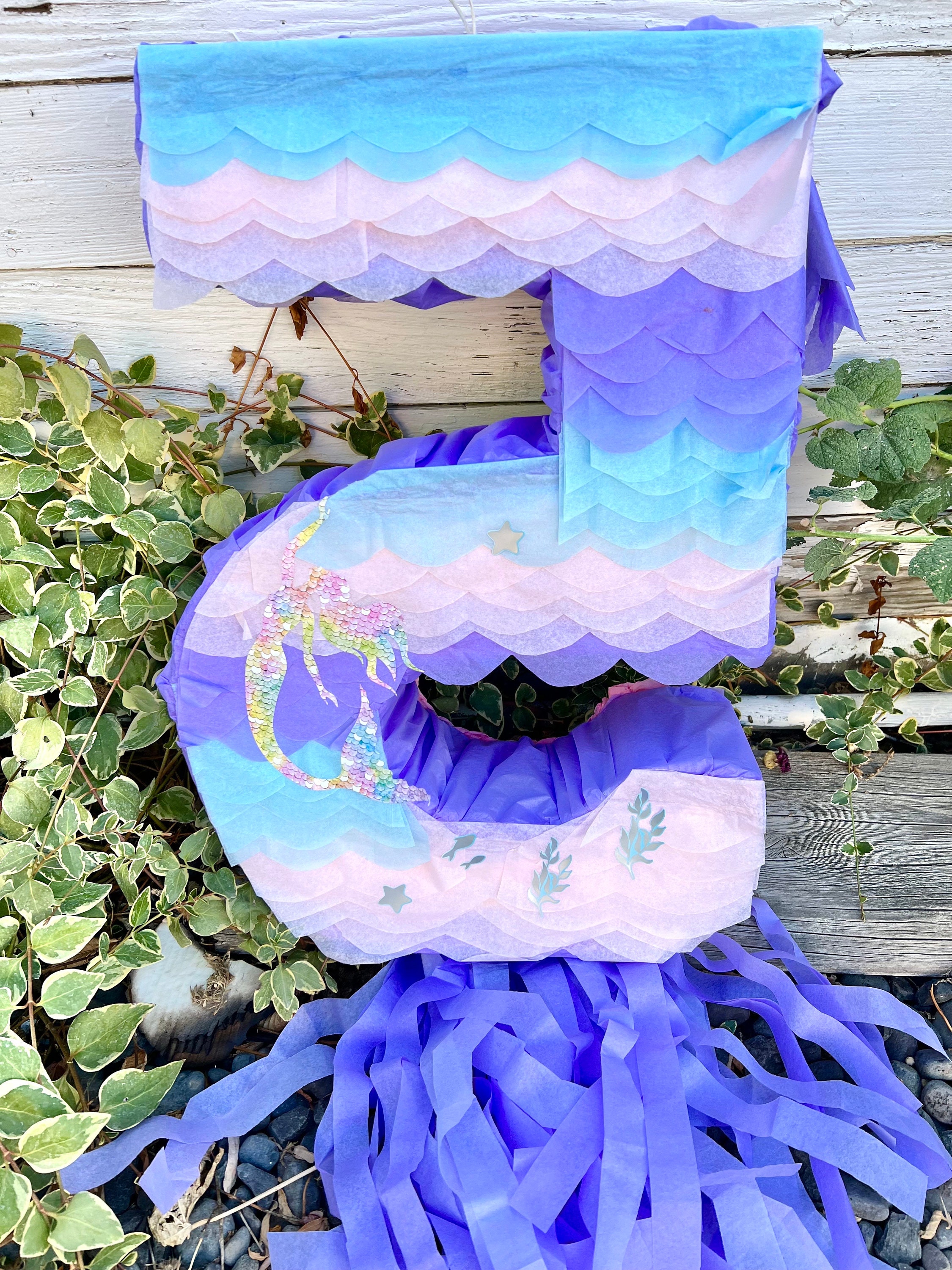 Mermaid Number Five Piñata Under the Sea Party Mermaid Birthday ...