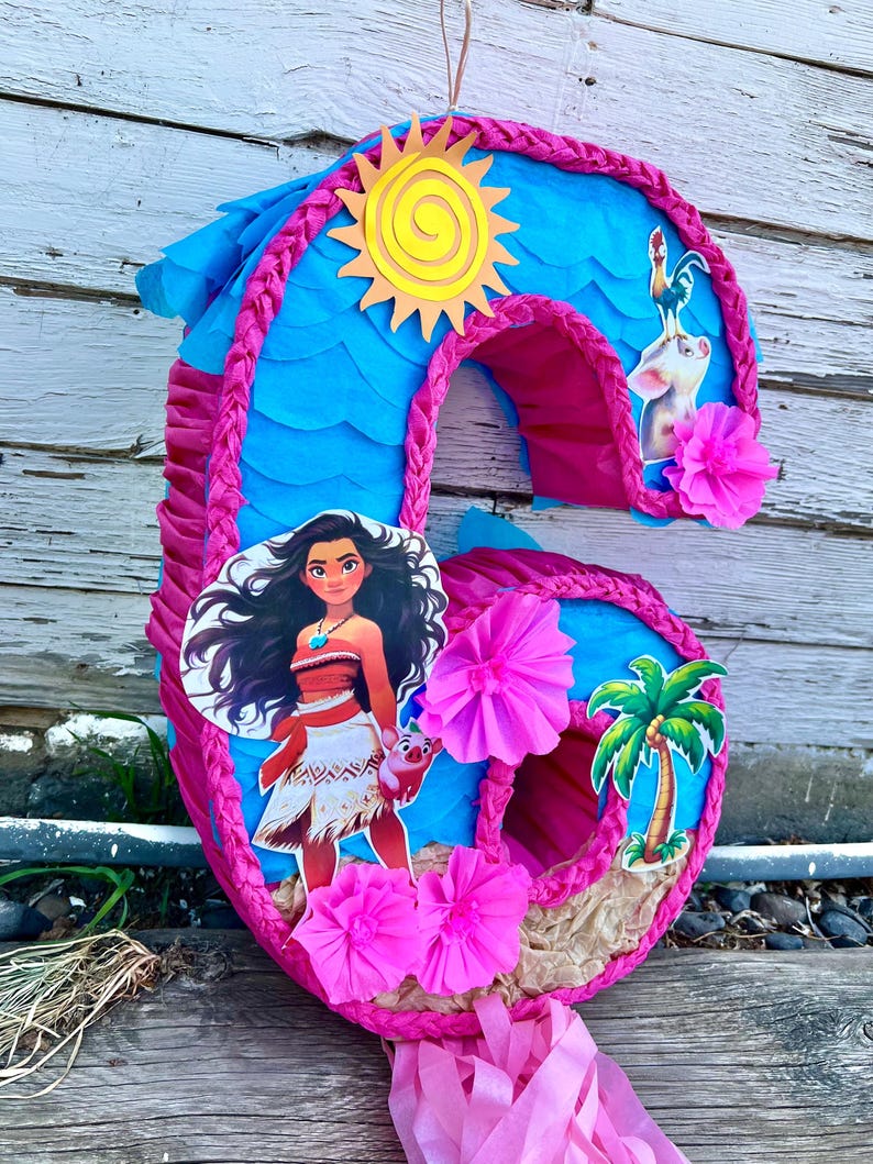 Hawaiian Pinata Number Moana Birthday Party Decoration (available ...