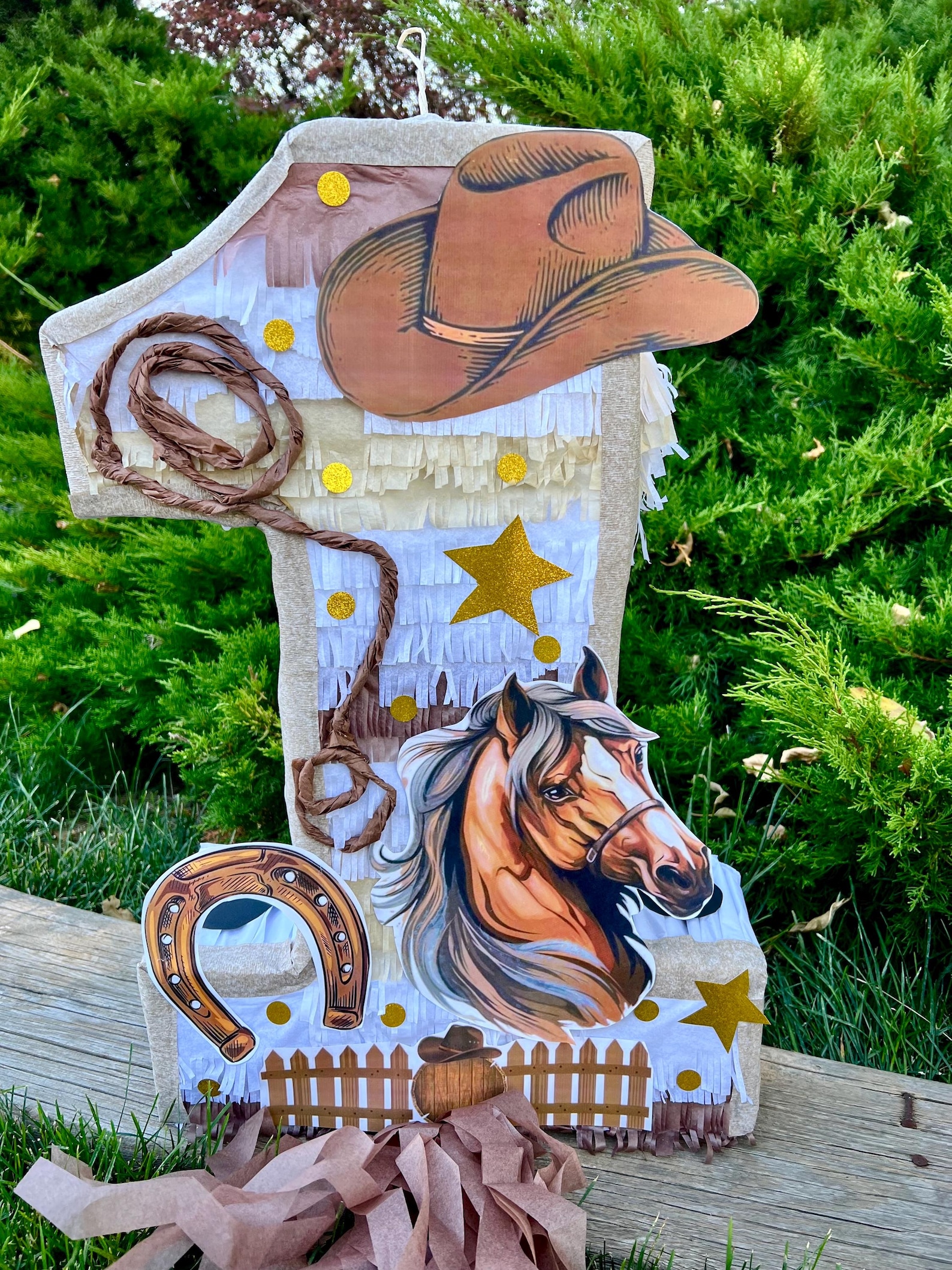 Horse Piñata Number Cowboy Pinata Farm Birthday Party Decoration ...