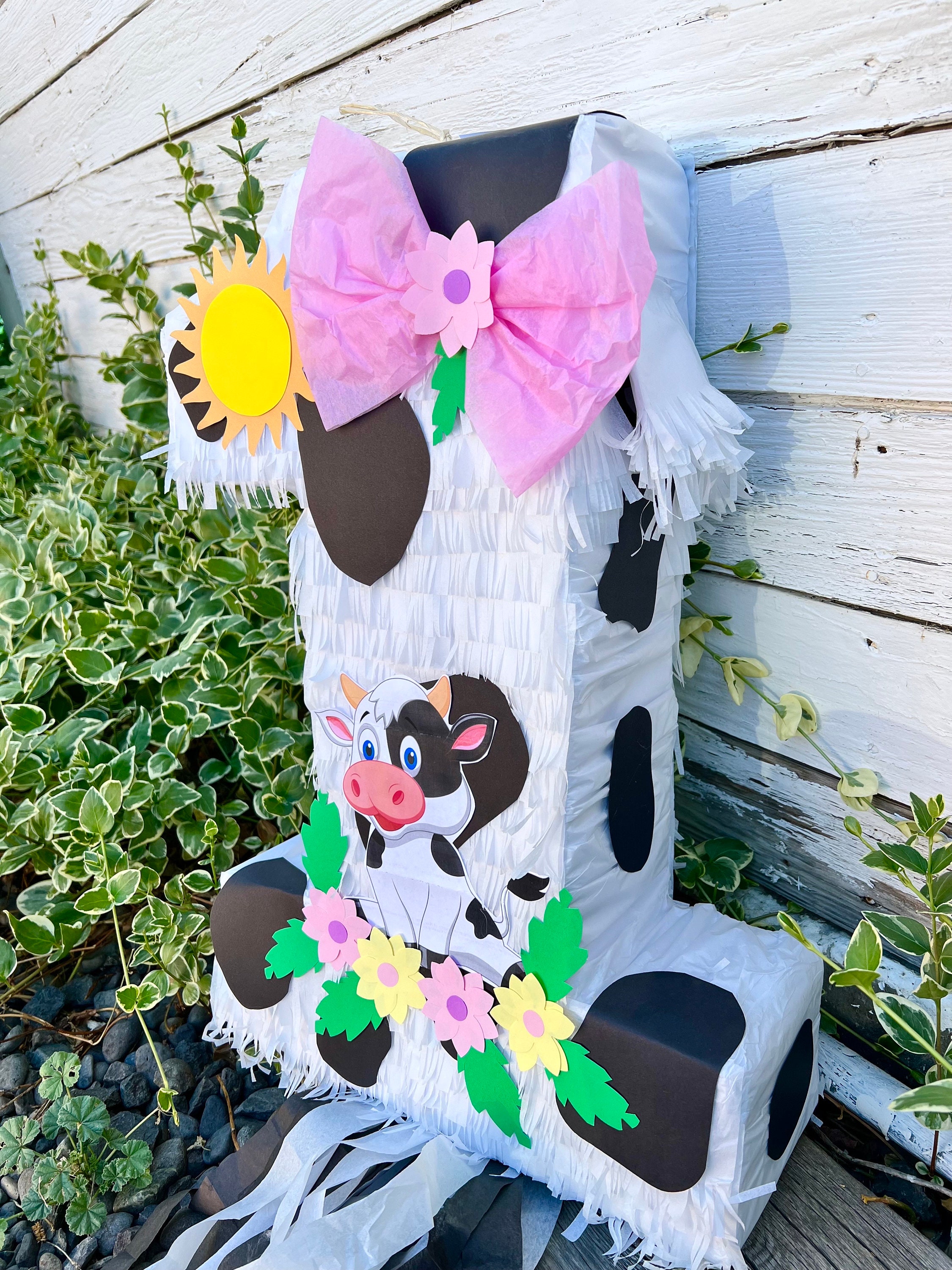 Cow Piñata Number One Piñata Farm Theme Animal Birthday (available ...