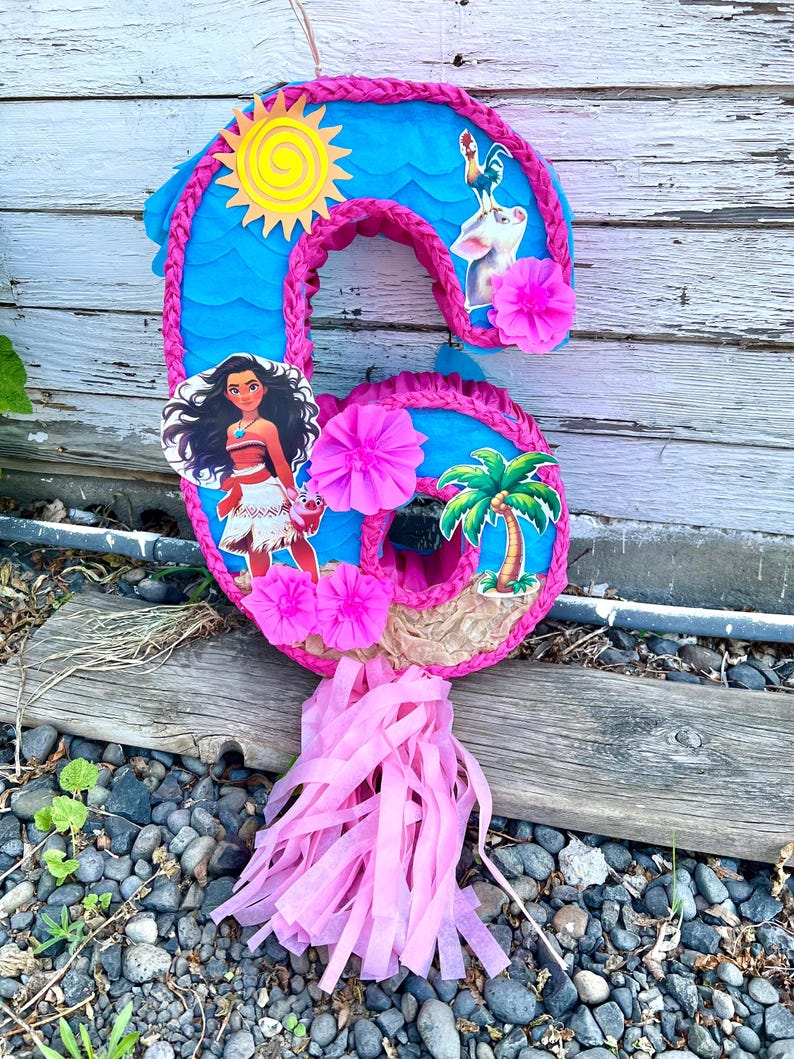 Hawaiian Pinata Number Moana Birthday Party Decoration (available ...