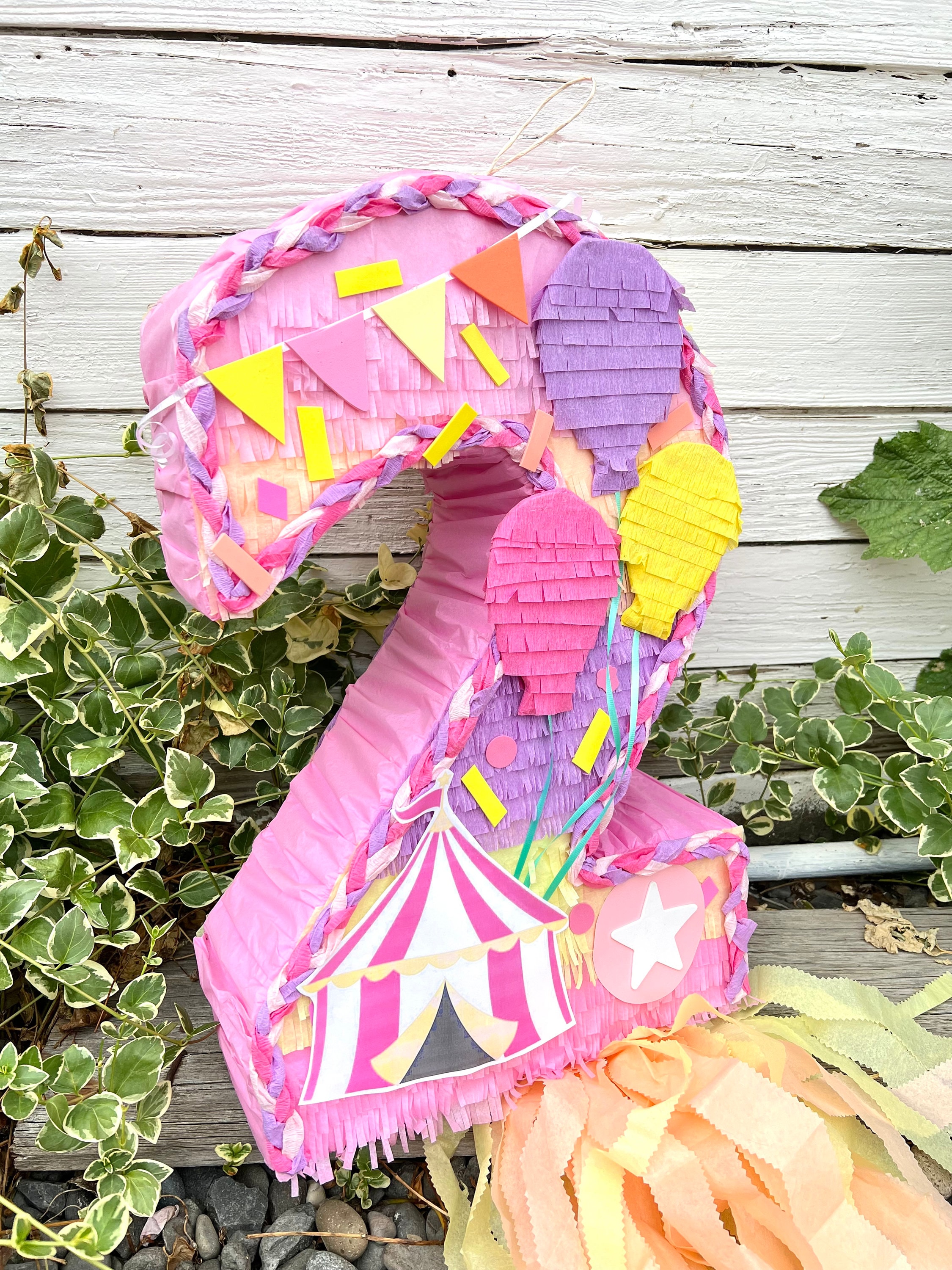 Circus Piñata Number Clown Themed Circus Party Pink Birthday (available ...