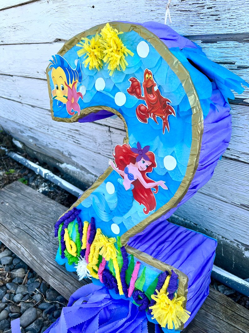 Mermaid Number Two Piñata Under the Sea Mermaid Theme available Numbers ...