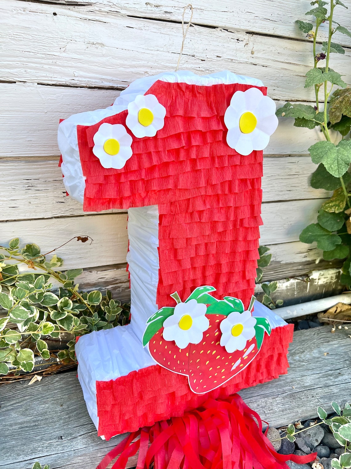 Strawberry Number One Piñata Fruit Party Birthday (numbers Available 1 ...