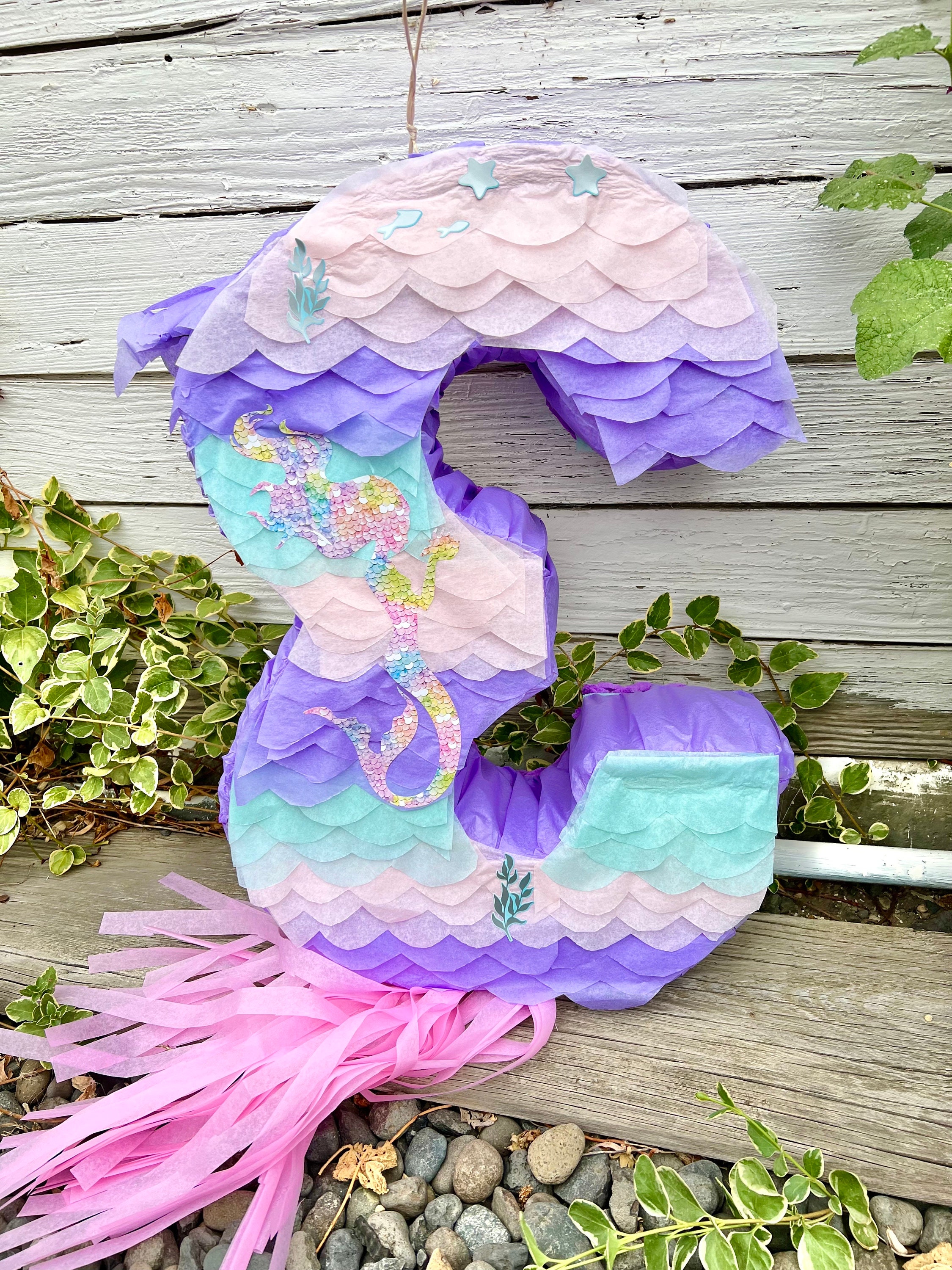 Mermaid Number Three Piñata Under the Sea Mermaid Theme (available ...