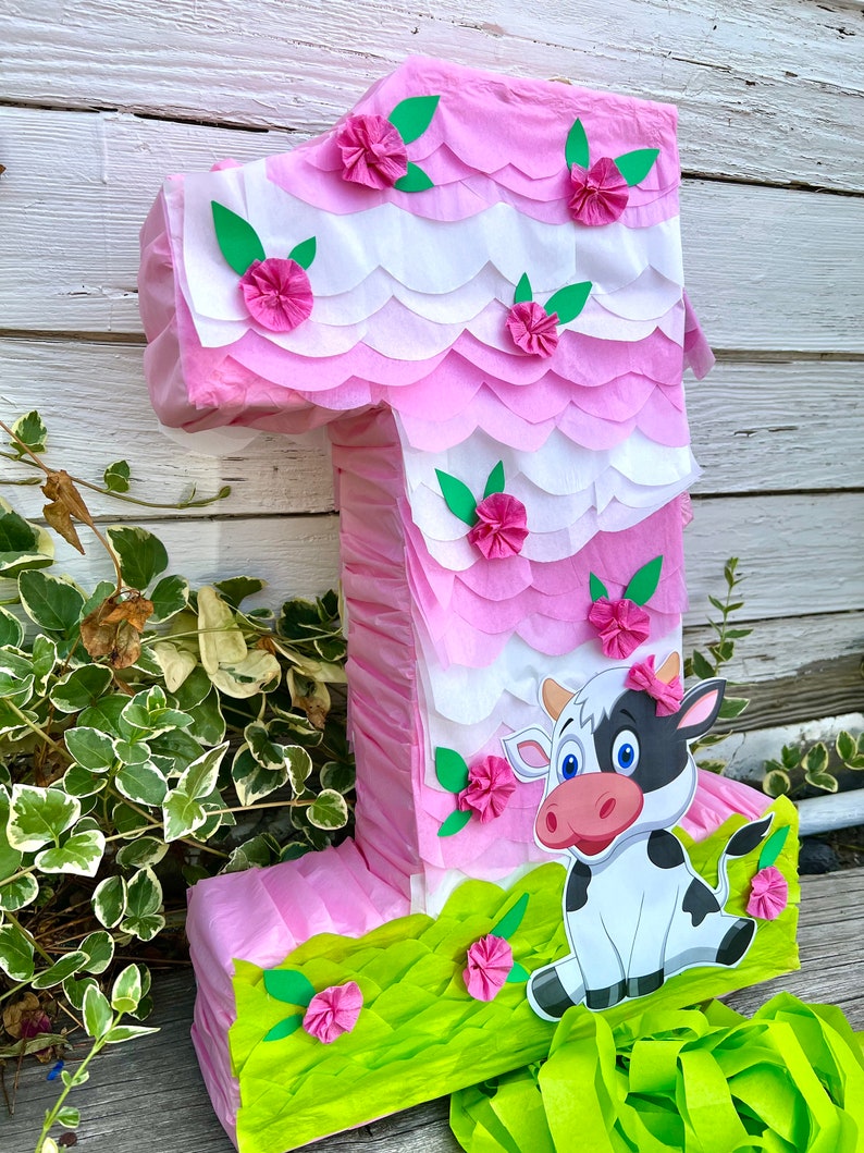 Cow Number One Piñata Farm Theme Animals Party (numbers Available 1-9 ...