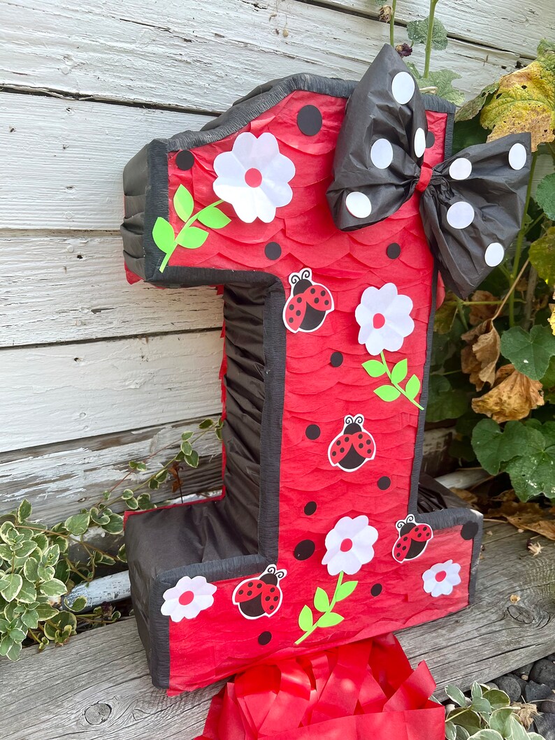 Ladybug Number One Piñata Ladybug Party Theme (available Numbers 1-9 ...