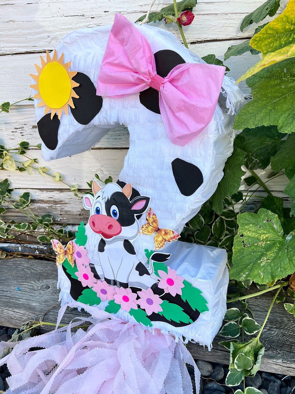 Cow Number Two Piñata Farm Theme Animals (numbers Available 1-9) - Etsy
