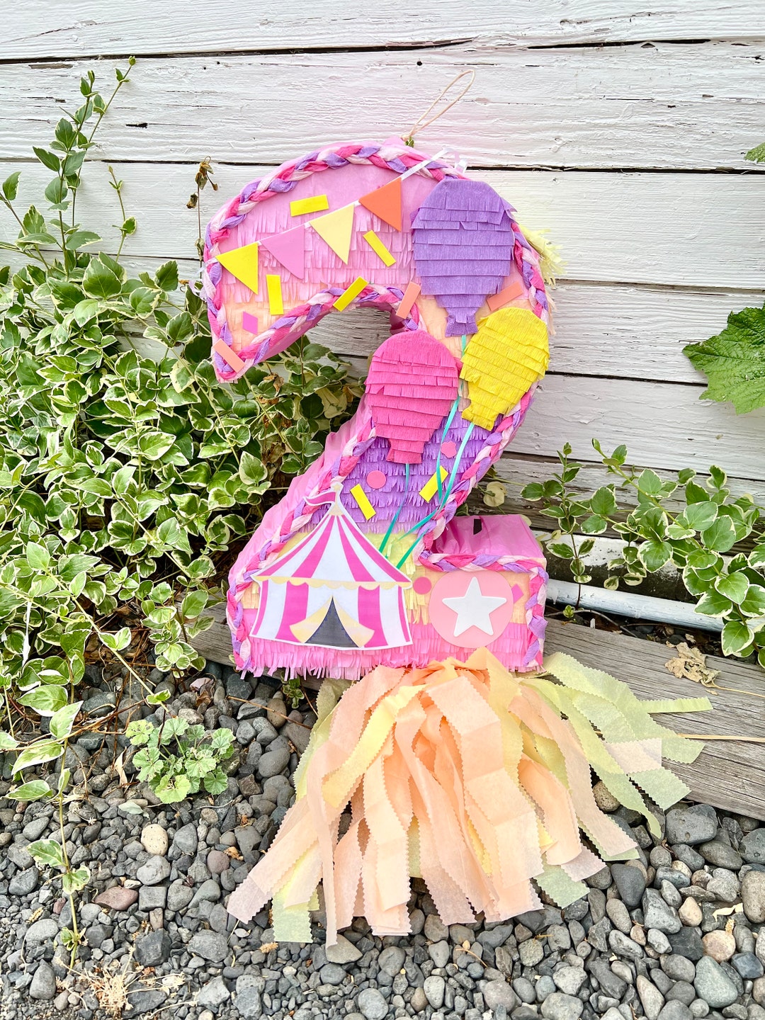Circus Piñata Number Two Clown Themed Circus Party Pink Birthday ...