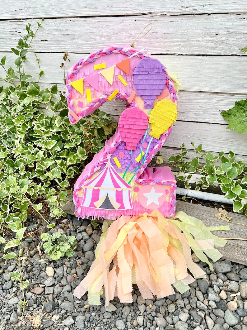 Circus Piñata Number Clown Themed Circus Party Pink Birthday (available ...