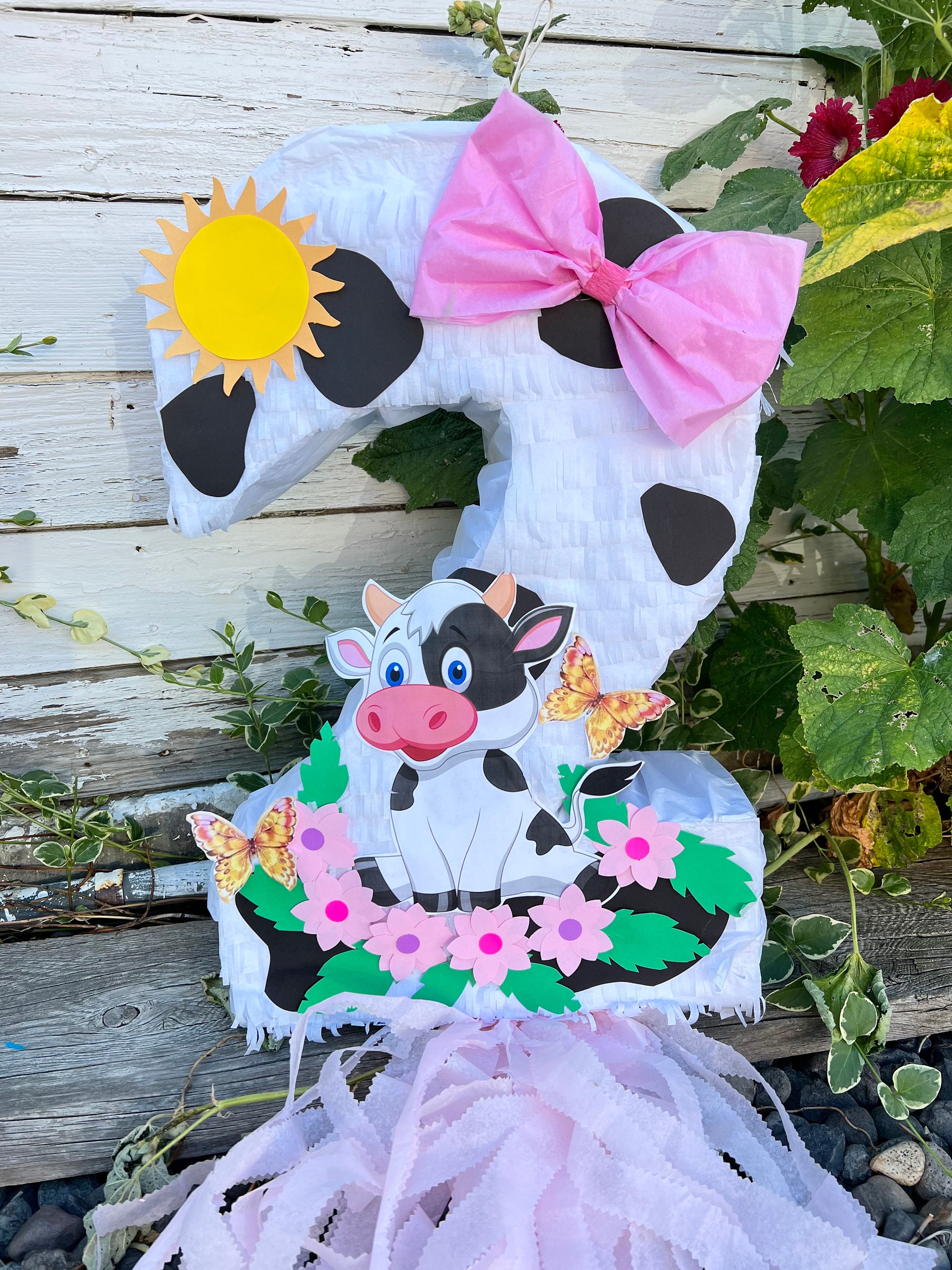 Cow Number Two Piñata Farm Theme Animals numbers Available 1-9 - Etsy