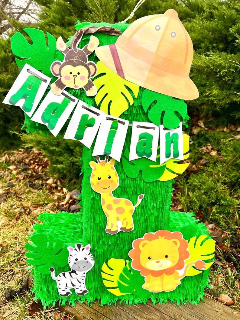 Safari Number Piñata Animals Theme Zoo Party Decoration (numbers ...