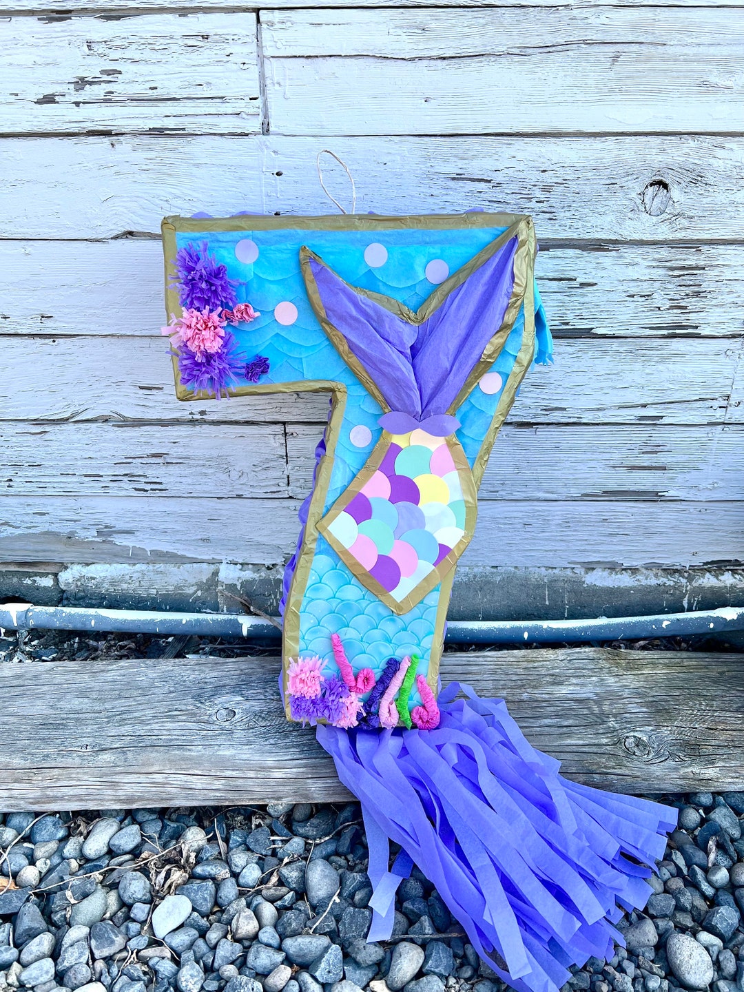 Mermaid Number Seven Piñata Under the Sea Mermaid Theme (available ...