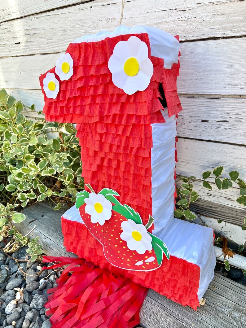 Strawberry Number One Piñata Fruit Party Birthday (numbers Available 1 ...