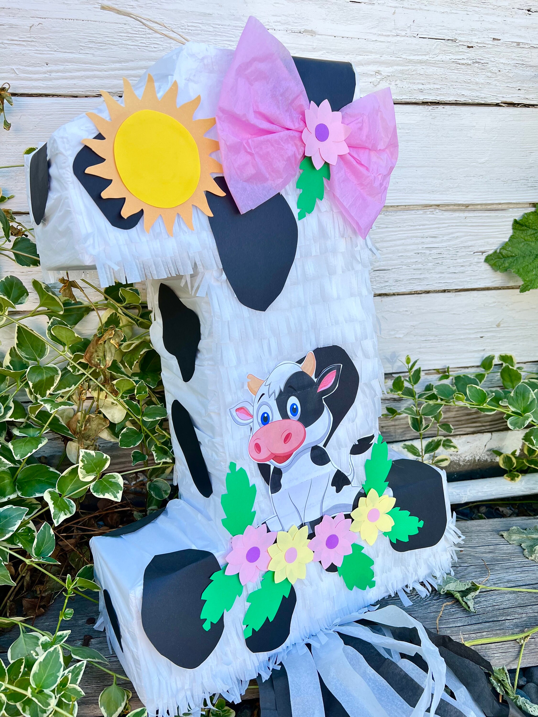 Cow Piñata Number One Piñata Farm Theme Animal Birthday (available ...